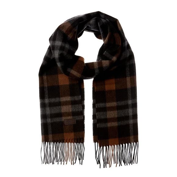 Hickey Freeman | Accessories | Hickey Freeman Exploded Plaid Cashmere Scarf Brown | Poshmark